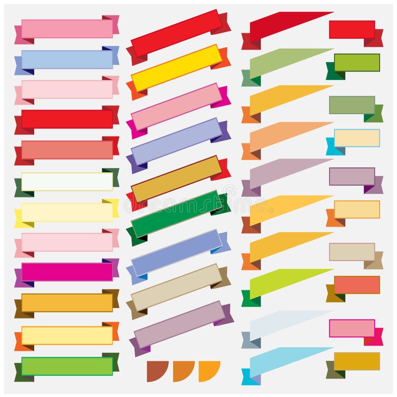 Colorful Ribbon and Banner Vector Stock Vector - Illustration of retro ...