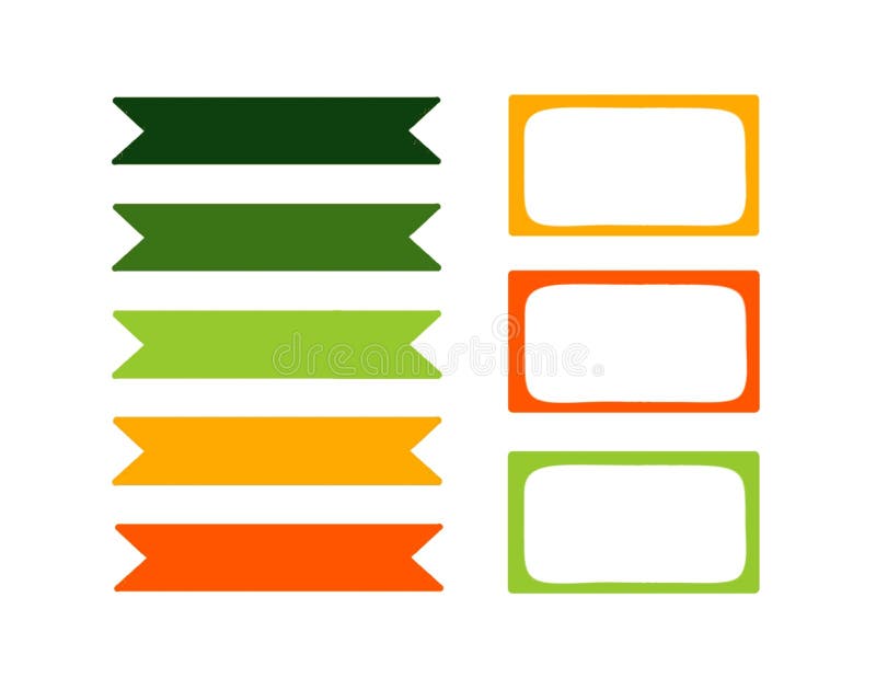 Colorful Ribbon Banners and Empty Labels for Design and Organization ...