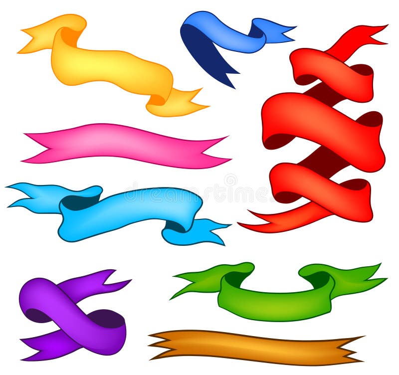 Colorful Ribbon Banners Set Stock Vector - Illustration of collection ...