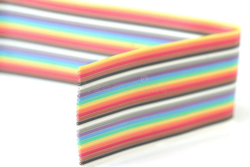 Colorful Ribbon Cable Strip Macro Stock Image - Image of wire, ribbon ...