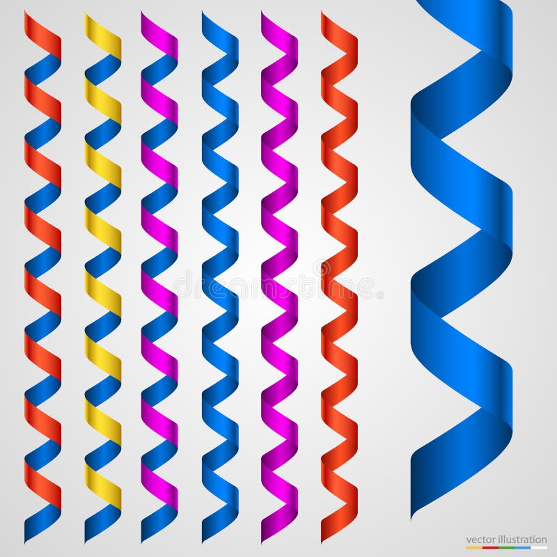 Colorful Ribbon Collection Isolated on White Stock Vector ...