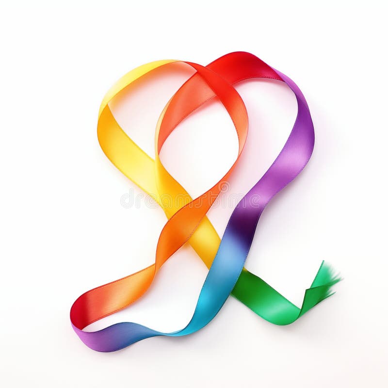 Colorful Ribbon Curled on White Background Stock Illustration ...