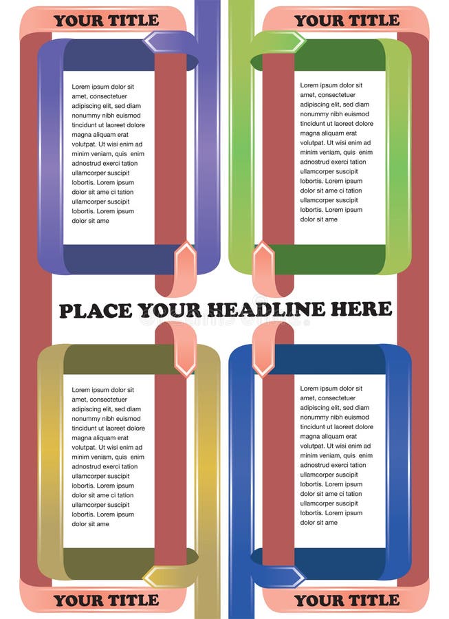 Colorful Ribbon Folding Vector Layout Design Stock Vector ...