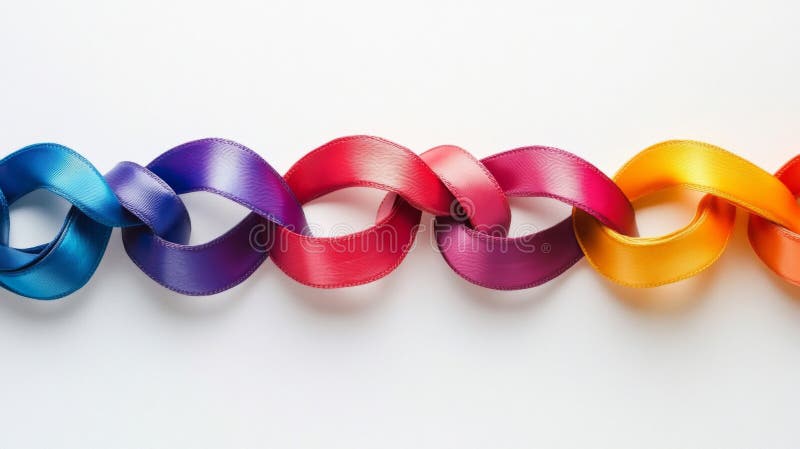 Colorful Ribbon Loops Intertwined in a Wavy Pattern Stock Illustration ...