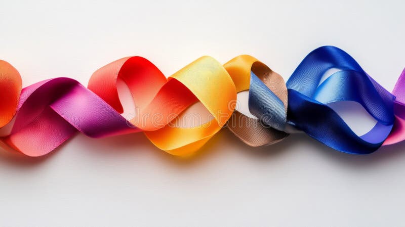 Colorful Ribbons Arranged in a Wavy Pattern Stock Illustration ...