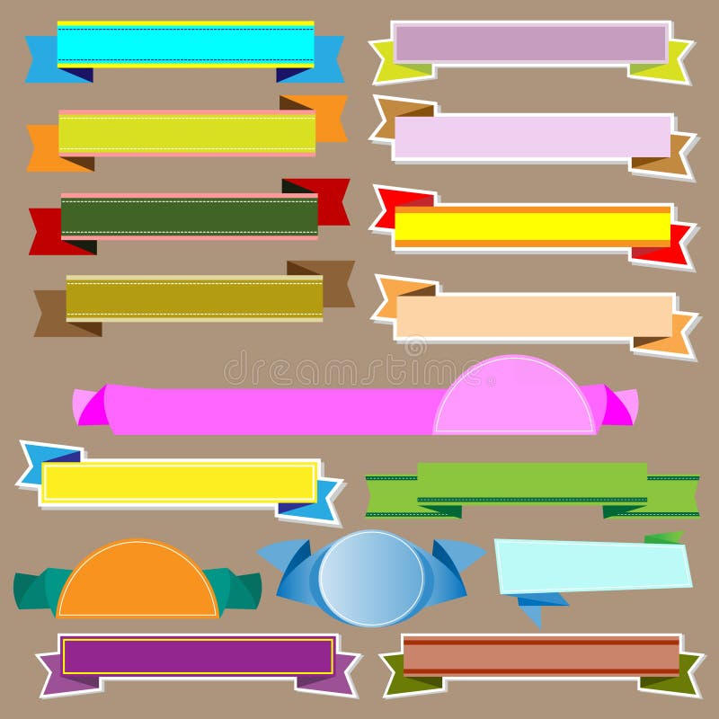 Colorful Ribbons and Banners Stock Illustration - Illustration of color ...