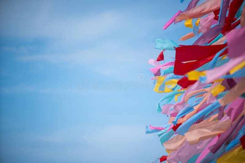 Colorful Ribbons Blown by the Wind Stock Image - Image of harmony ...