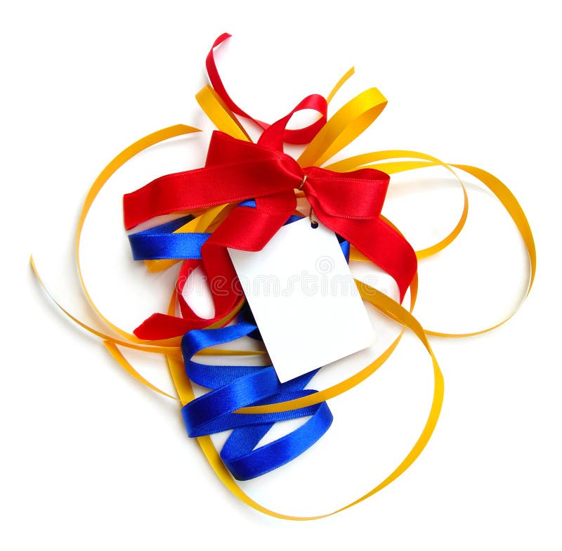 Colorful Ribbons,card,isolated Stock Photo - Image of motley ...