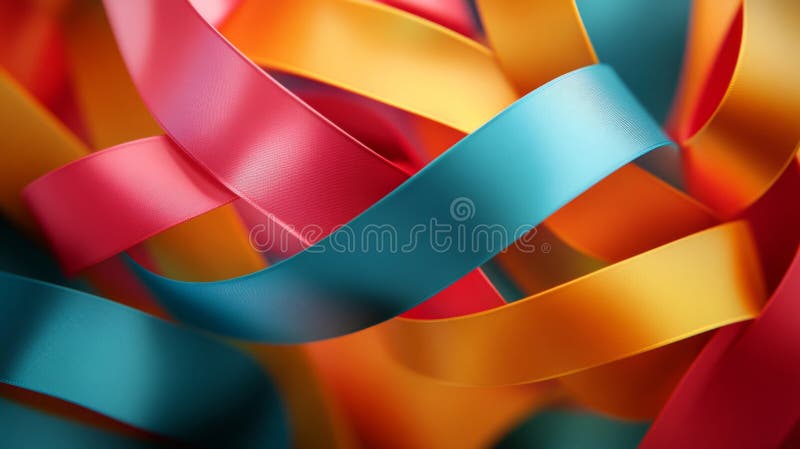 Colorful Ribbons Intertwine in Abstract Design Stock Illustration ...