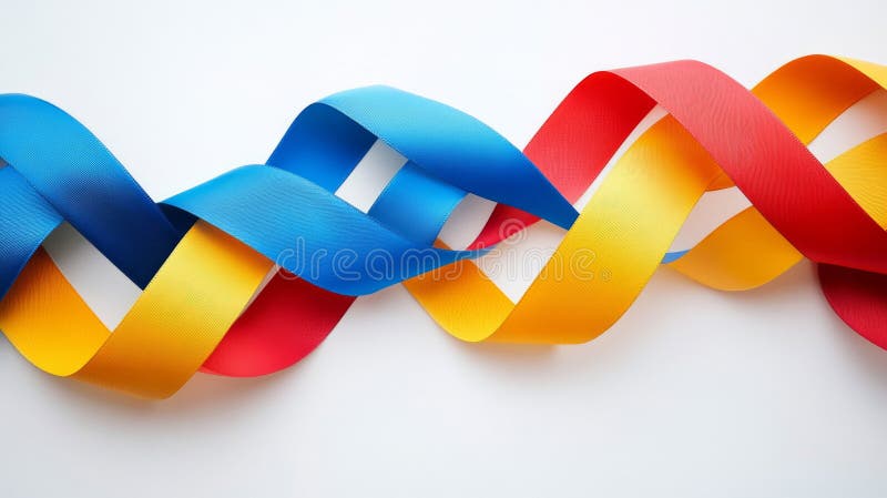 Colorful Ribbons Intertwined in a Wavy Pattern Stock Illustration ...