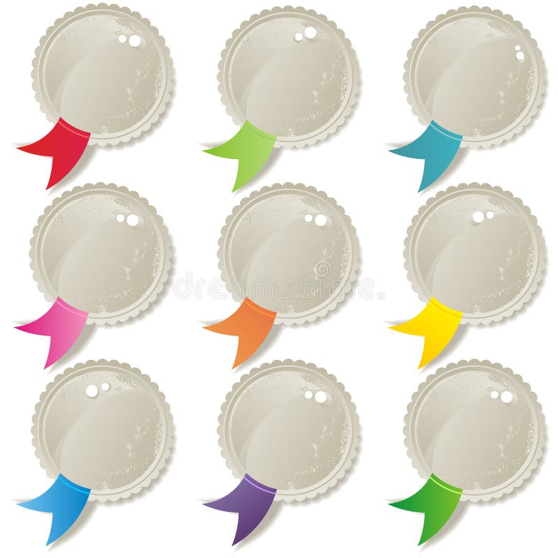 Colorful Ribbons Shiny Blank Button Set Stock Illustration ...