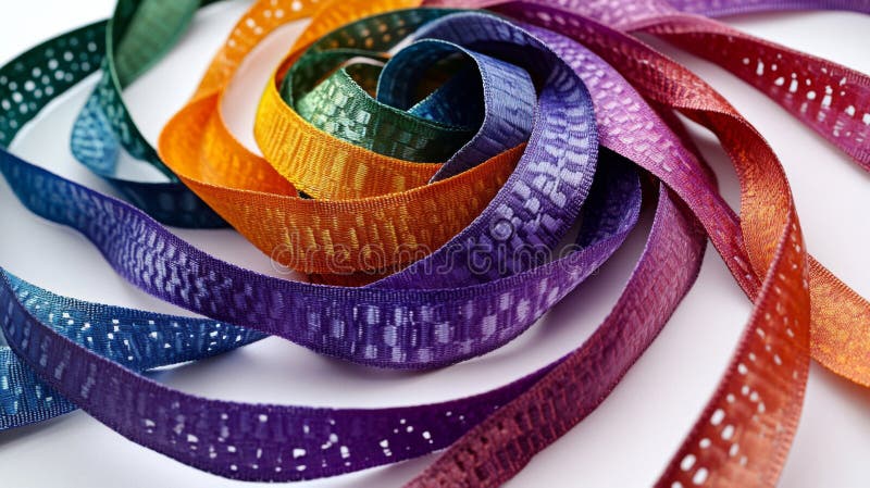 Colorful Ribbons Spiral Pattern on White Background Stock Illustration ...
