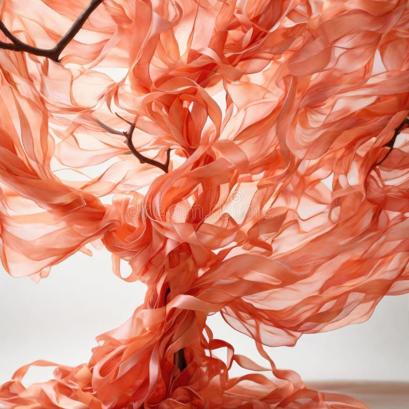 Colorful Ribbons on Tree. Branches Wrapped in Colorful Ribbons Stock ...