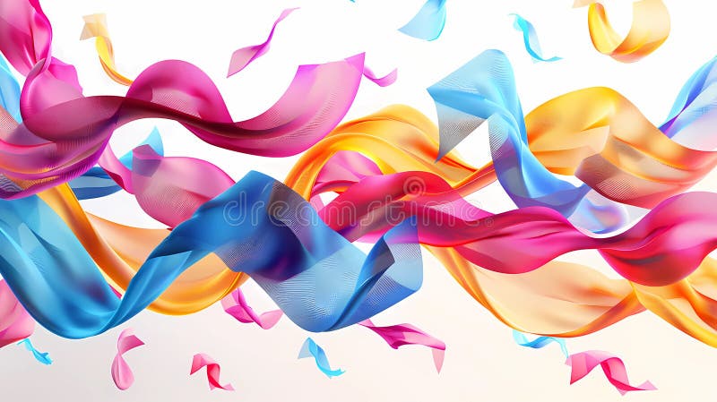 Colorful Ribbons Wavy Dynamic Design Elements, Generated Ai Stock ...