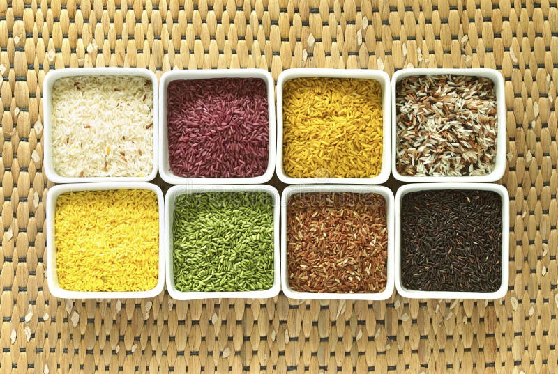 Colorful rice set detail stock photo. Image of basmati - 12648054