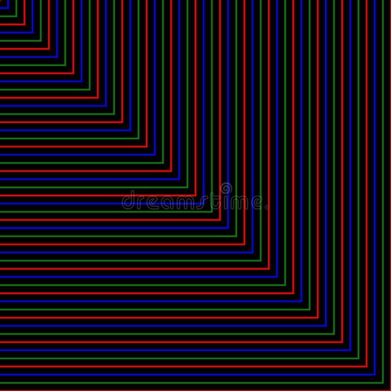 Colorful Right Angle Lines Fabric Pattern on Black Background Vector ...