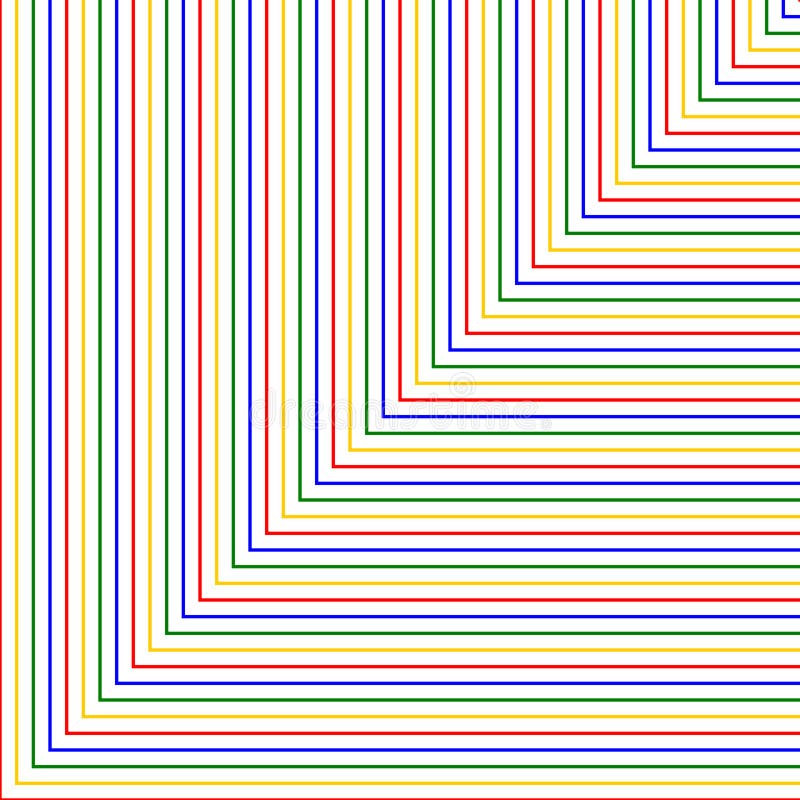 Colorful Right Angle Lines Fabric Pattern on White Background Vector ...