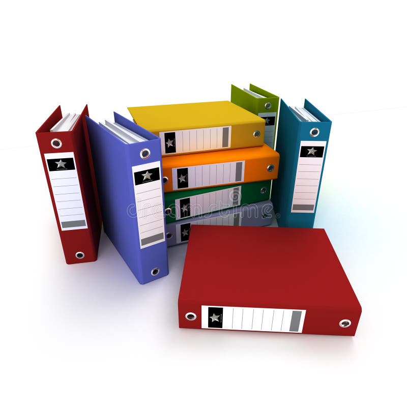 Colorful Ring binders stock illustration. Illustration of orange - 7846899