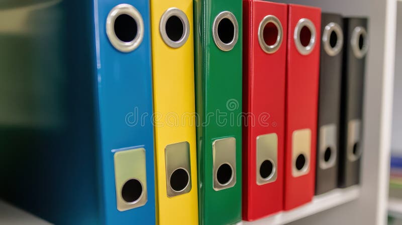 Colorful Office Ring Binders Organized Documents Storage Management ...