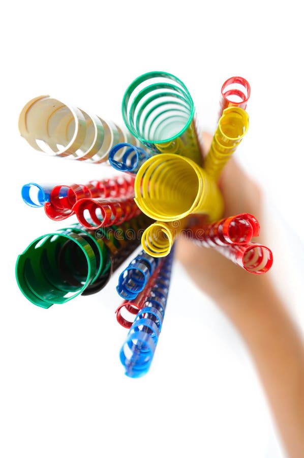 Colorful Ring Binding Spine in Hand Stock Image - Image of stationery ...