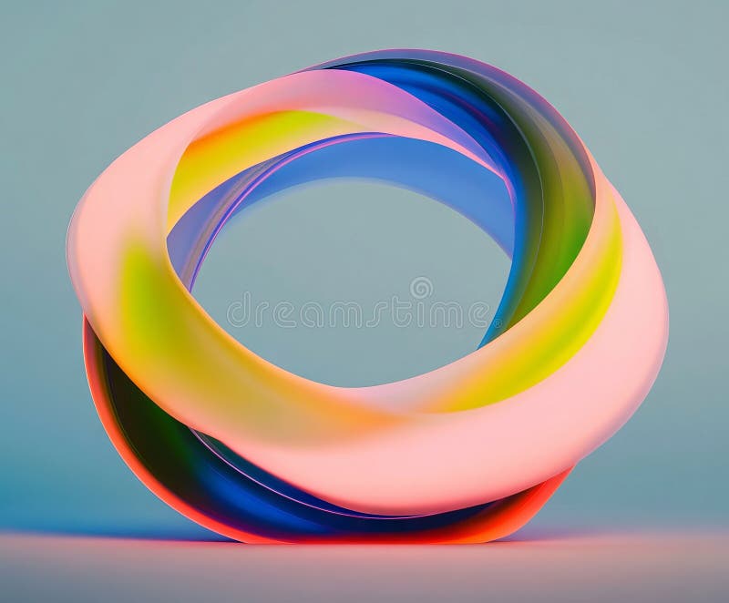 A Colorful Ring of Colored Rings on a Blue Background Stock ...