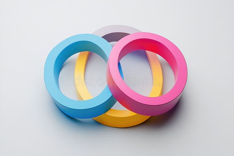 Colorful Rings Intertwined Minimalist Design for Modern Graphic and Art ...