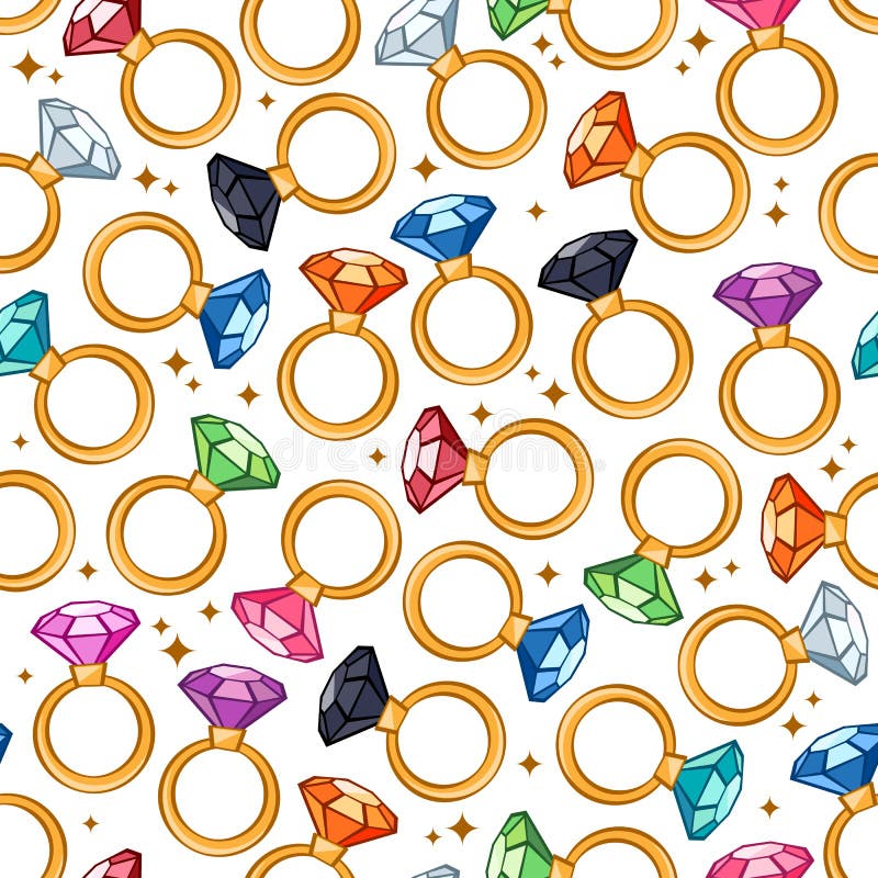 Colorful Rings Seamless Background. Stock Vector - Illustration of ring ...