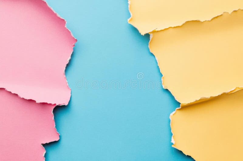 Colorful Ripped Papers Create an Abstract Design with Pastel Colors ...