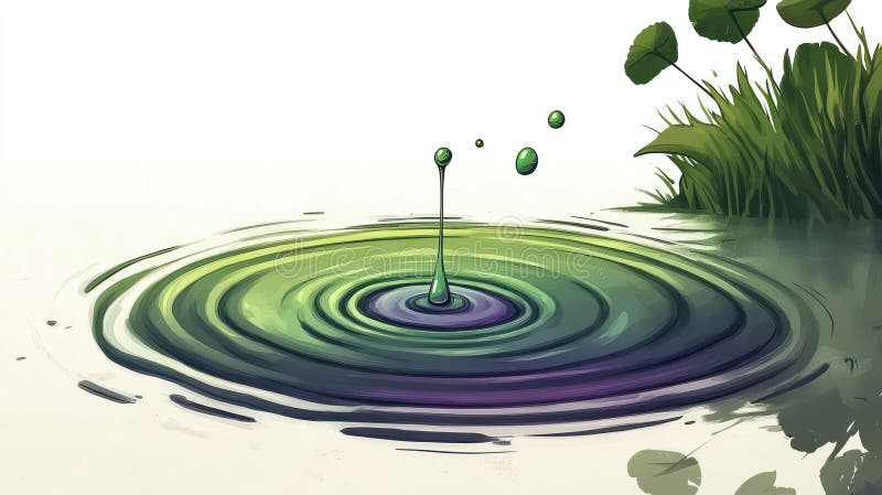 A Colorful Ripple Effect in Water, Illustrating Motion and Tranquility ...