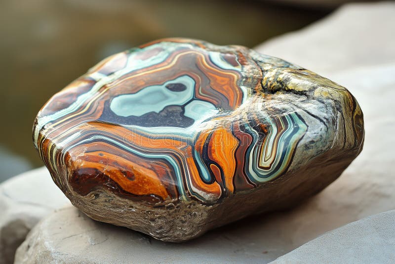 Colorful River Rock Displaying Vibrant Patterns and Textures by the ...