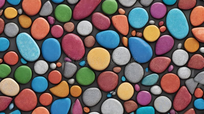 Colorful River Stones Pebbles Beach Seamless Pattern Stock Illustration ...