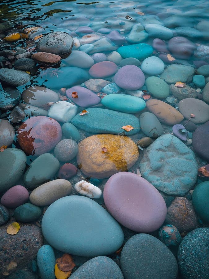 Autumn Riverbed Clear Water Colorful Pebbles Stock Photos - Free ...