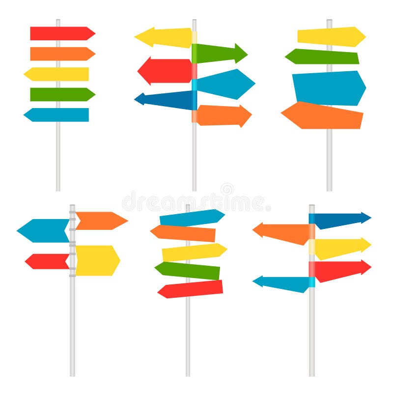 Wooden way direction signs stock vector. Illustration of comic - 97513039