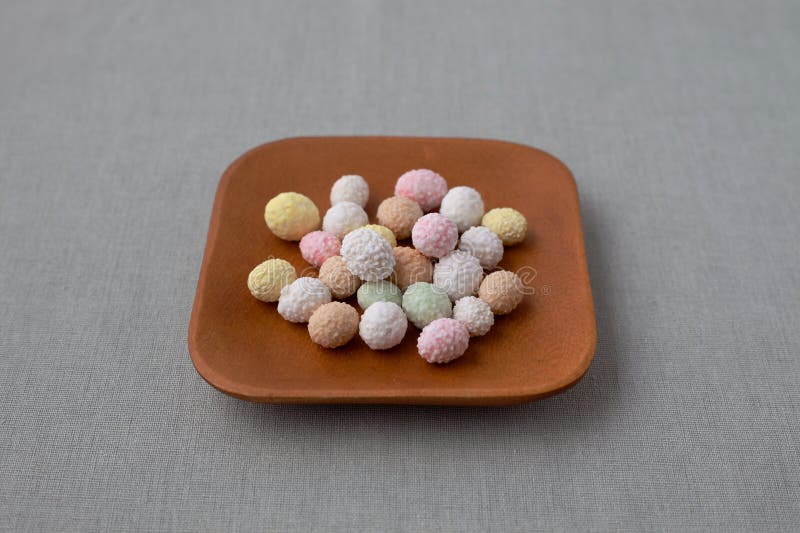 Colorful Roasted Beans Covered with Sugar Coating on Table Stock Image ...