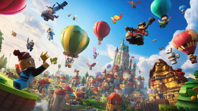 Roblox Adventure. Fun and Creative Game Elements Concept Stock ...