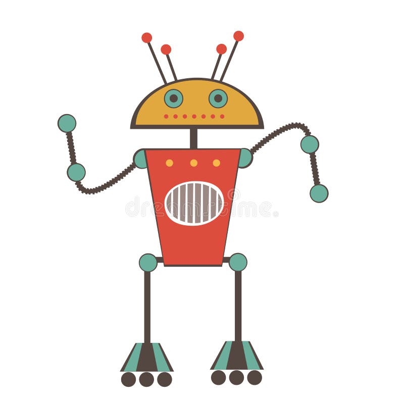 Colorful robot character stock vector. Illustration of abstract - 52335108