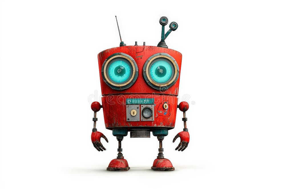 Colorful Robot Character White Isolate Background Stock Illustration ...