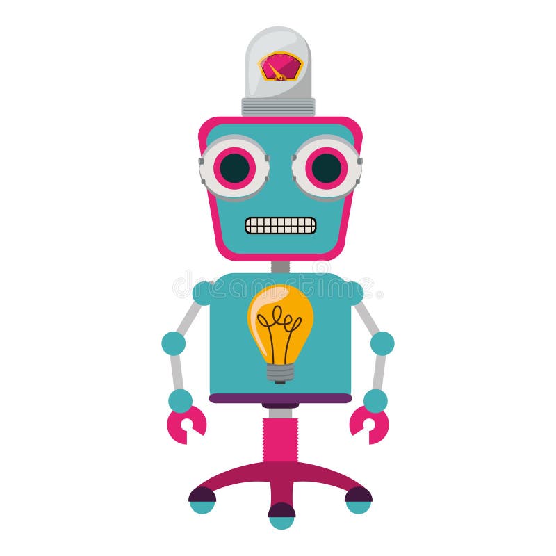 Cartoon Colorful Robot Icon Stock Vector - Illustration of illustration ...