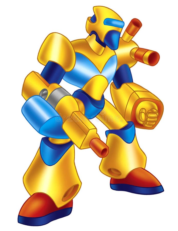 Colorful Robot stock illustration. Illustration of weapon - 48340093