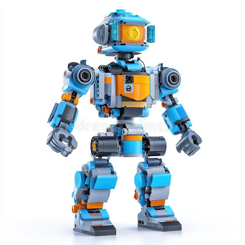 A Colorful Robot Figure Designed for Creativity and Play Stock ...