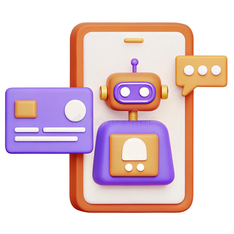 Colorful Robot Icon Representing Artificial Intelligence and Chat Stock ...