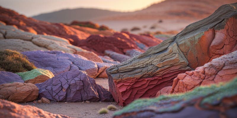 Colorful Rock Formations Display a Variety of Textures and Shades in a ...