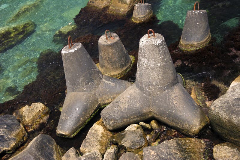 Colorful rock groynes stock image. Image of groynes, port - 27868513