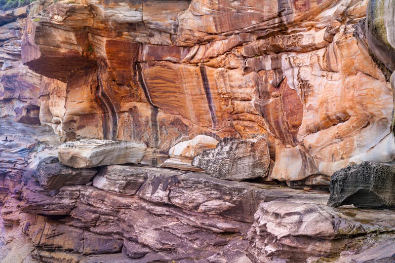 Colorful Rock and Stone in Sydney Beach, Australia. Stock Image - Image ...
