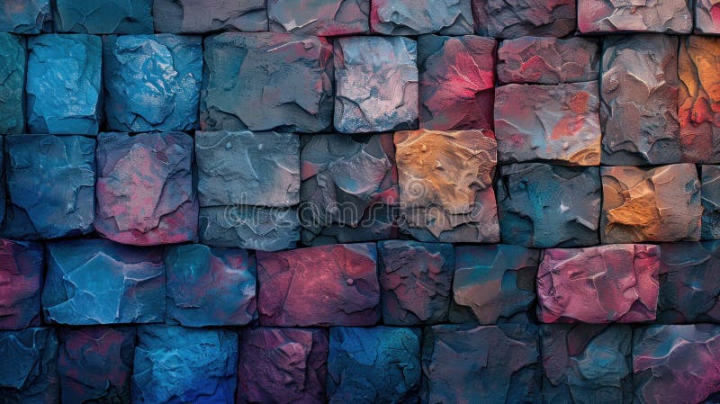Colorful Rock Wall Contrasting Different Hues Stock Photo - Image of ...