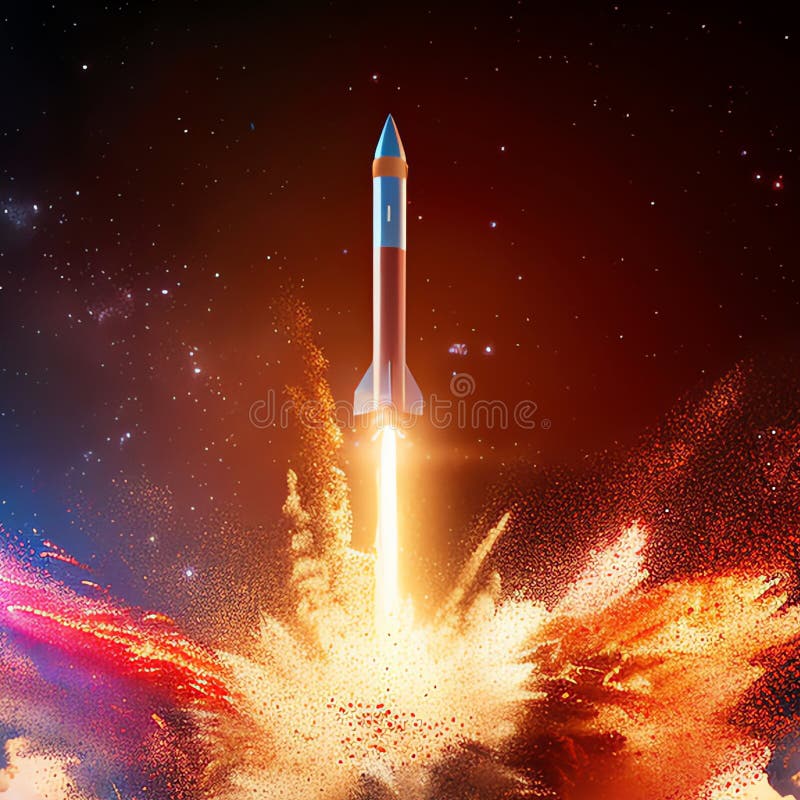 Colorful Rocket, AI Generated Stock Illustration - Illustration of ...