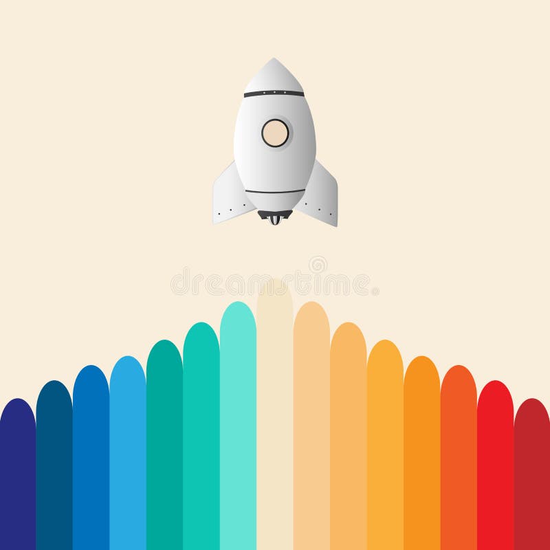 Colorful Rocket Business Start Up Stock Illustration - Illustration of ...