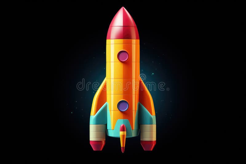 Colorful Rocket Flying through Air Stock Photo - Image of space ...
