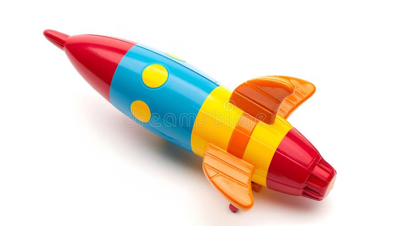 Colorful Rocket Isolated on White. Child S Toy Stock Image - Image of ...