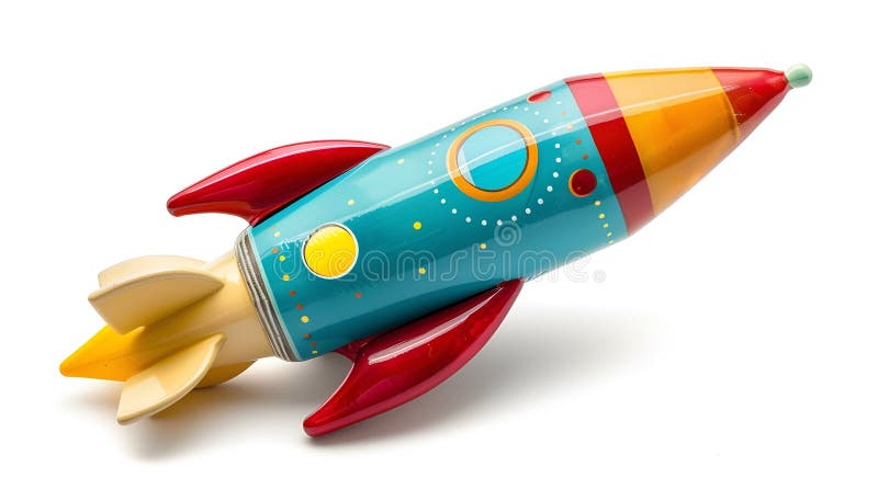 Colorful Rocket Isolated on White. Child S Toy Stock Photo - Image of ...